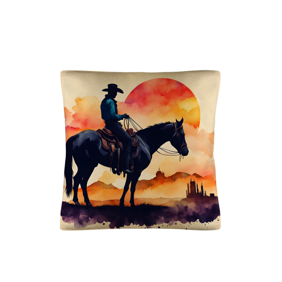 Watercolor Desert Cowboy Throw Pillow Case Made in America | Baha Ranch ...