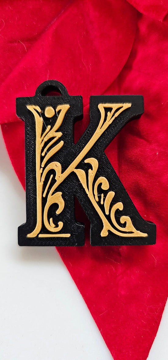 3D Print Tooled Leather Look Initial Keychain Made in America | Baha ...