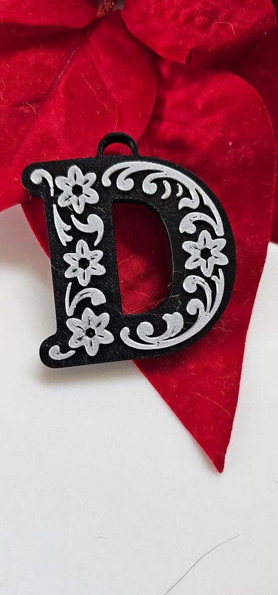 3D Print Tooled Leather Look Initial Keychain Made in America | Baha ...