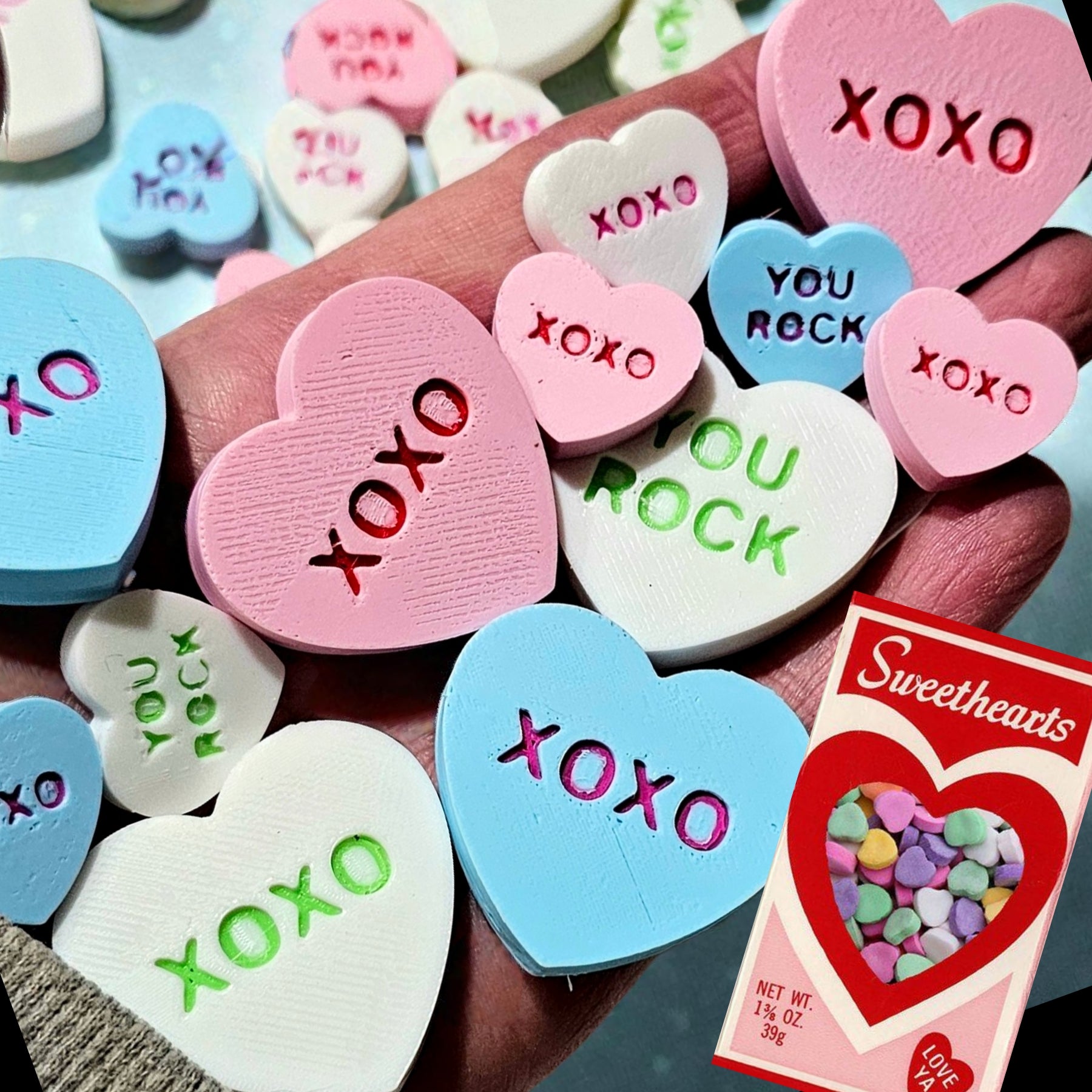 3d Printed Sweethearts Candy Conversation Heart Pins or Earrings Made ...