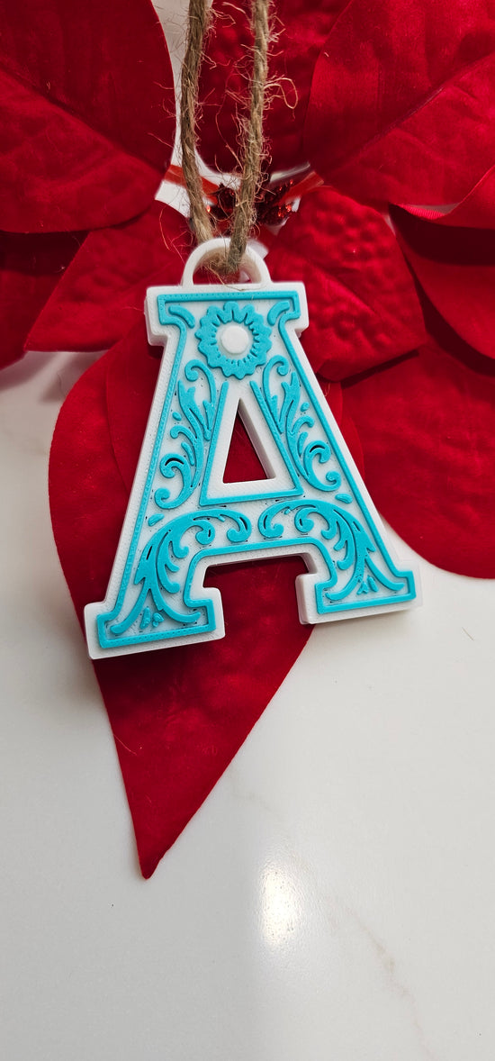 3D Print Tooled Leather Look Initial Keychain Made in America | Baha ...